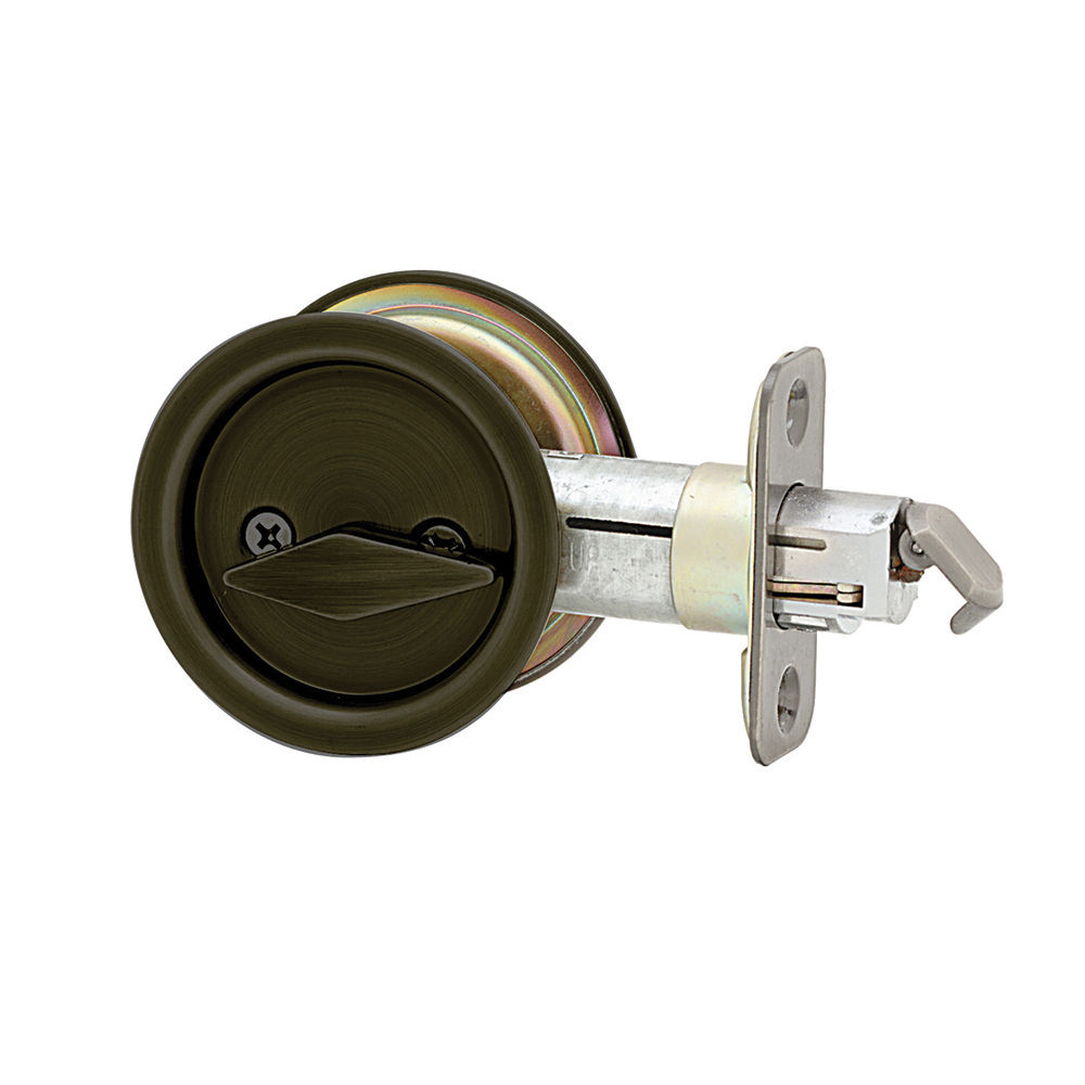 Round Pocket Door Lock - Bed/Bath - | Weiser